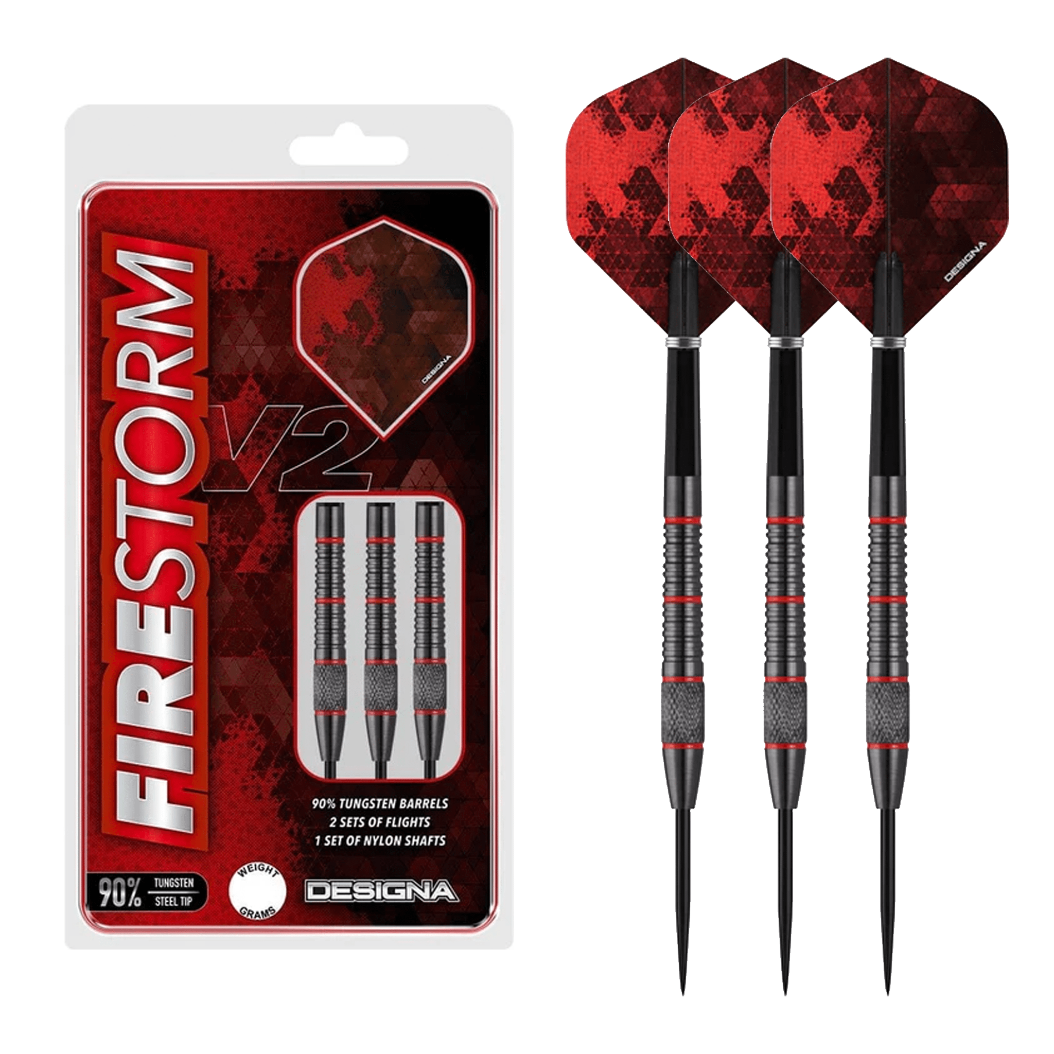 Buy Designa Firestorm V2 Knurled Darts from Darts Online
